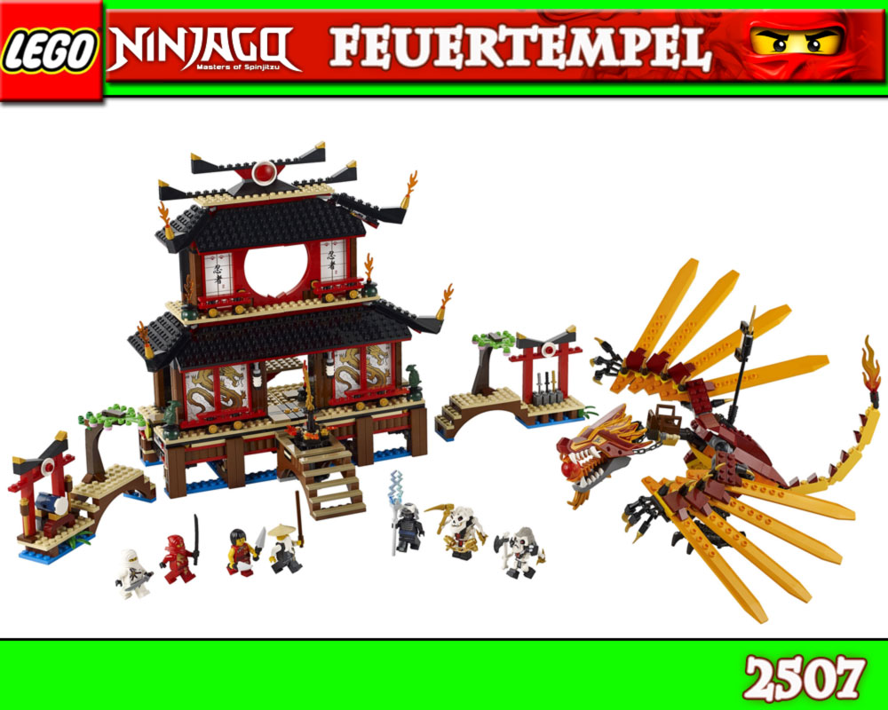 LEGO NINJAGO 2507 Feuertempel mit Sensei Wu und dem Feuerdrachen | eBay