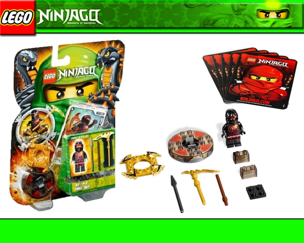 LEGO Ninjago 9572 NRG COLE + Spinner + Karten + Waffen cards weapons ...