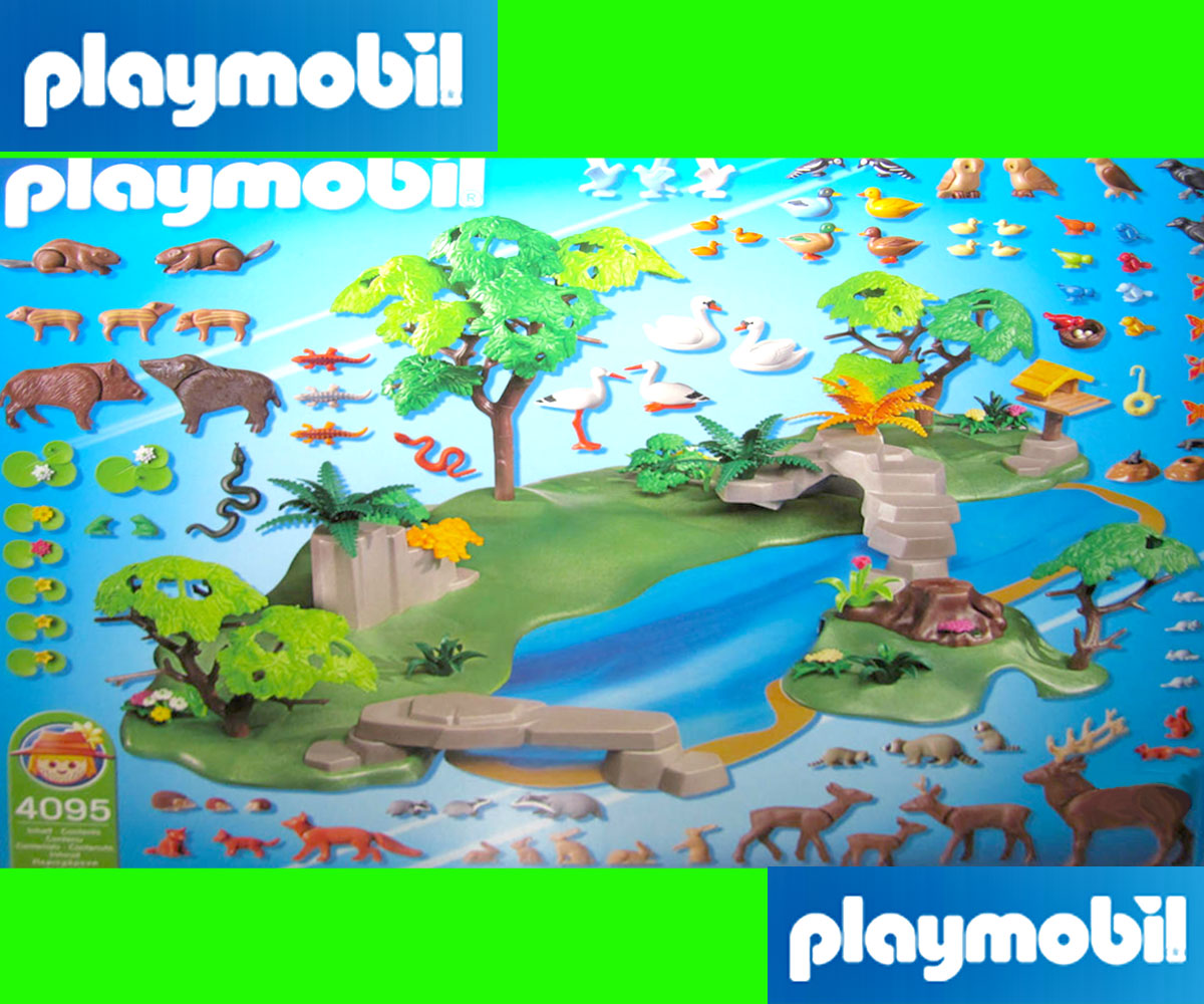 Playmobil Zoo 4095 Large Animal Paradise 80 Animals Lakeside Exclusive ...